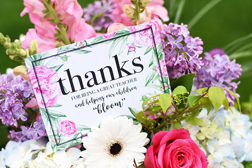 Floral Teacher Appreciation Tag FREE Printable - Pineapple Paper Co.