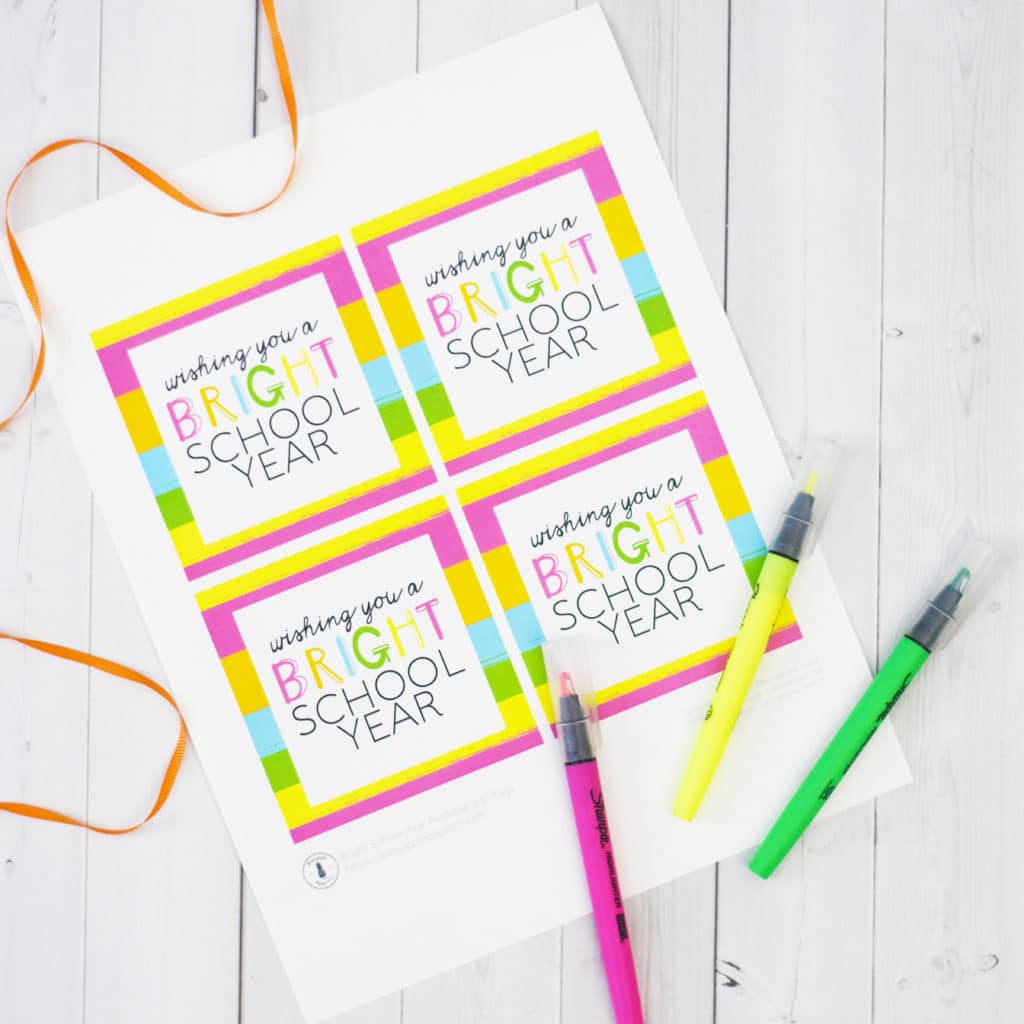Bright School Year Gift Tags - FREE Printable - Pineapple Paper Co.