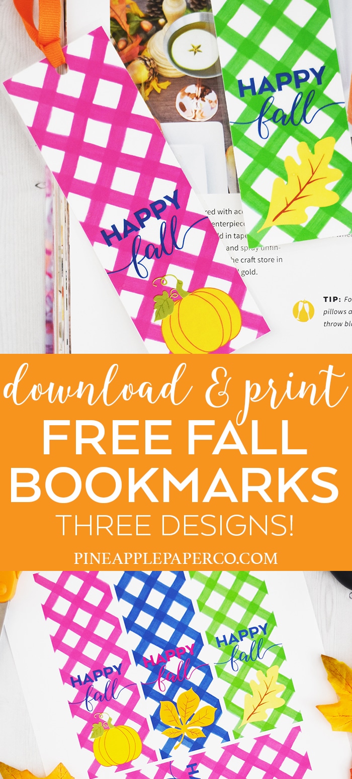 FREE Fall Printable Bookmarks - Pineapple Paper Co.