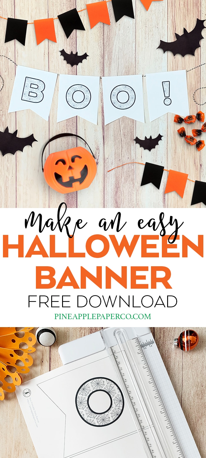 DIY Printable Halloween Banner - Pineapple Paper Co.