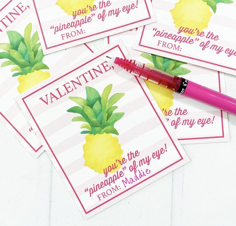 Free Printable Fruit Valentines - Pineapple Paper Co.