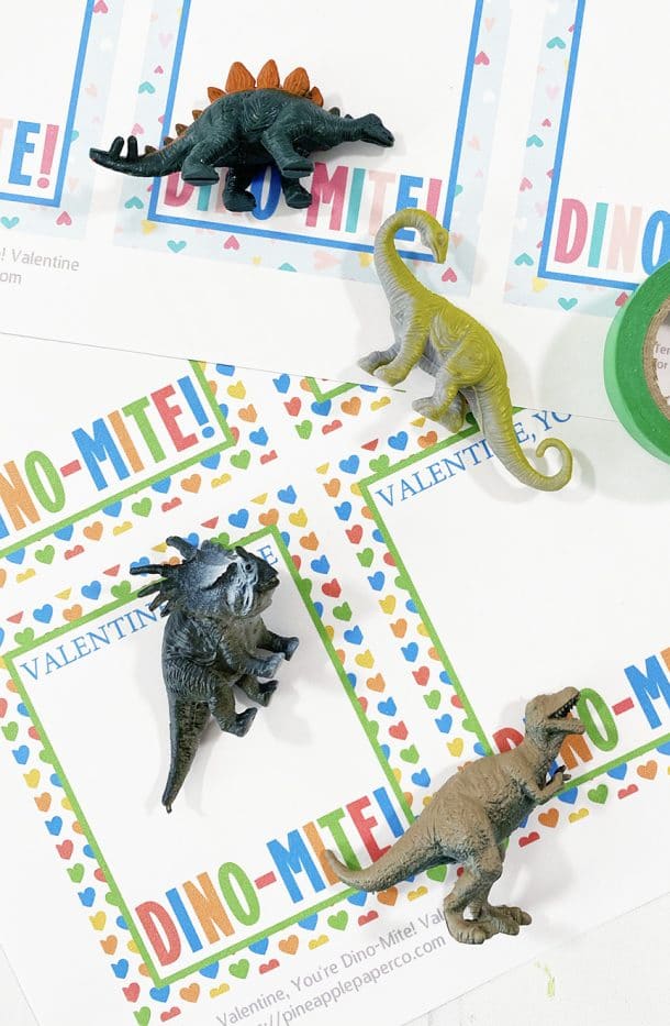 Free Printable Dinosaur Valentines for Kids - Pineapple Paper Co.