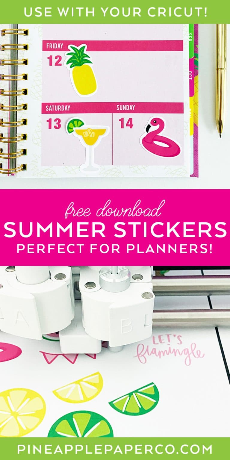 Free Printable Summer Stickers - Pineapple Paper Co.