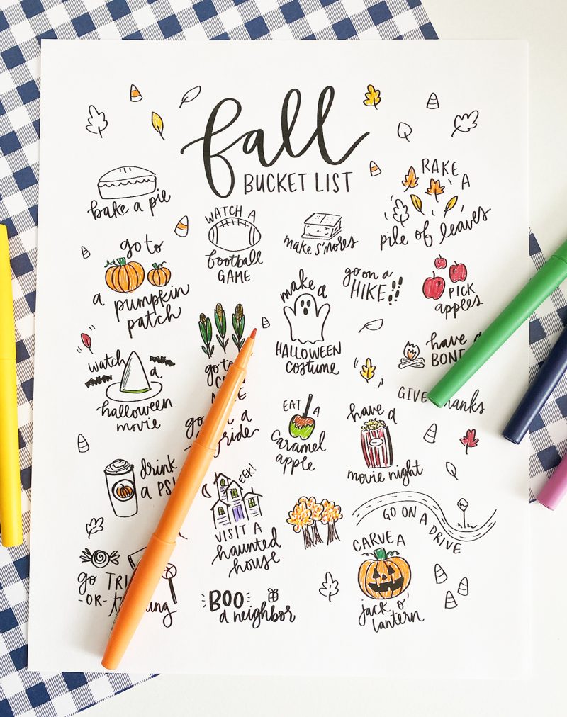 FREE Printable Fall Bucket List - Pineapple Paper Co.
