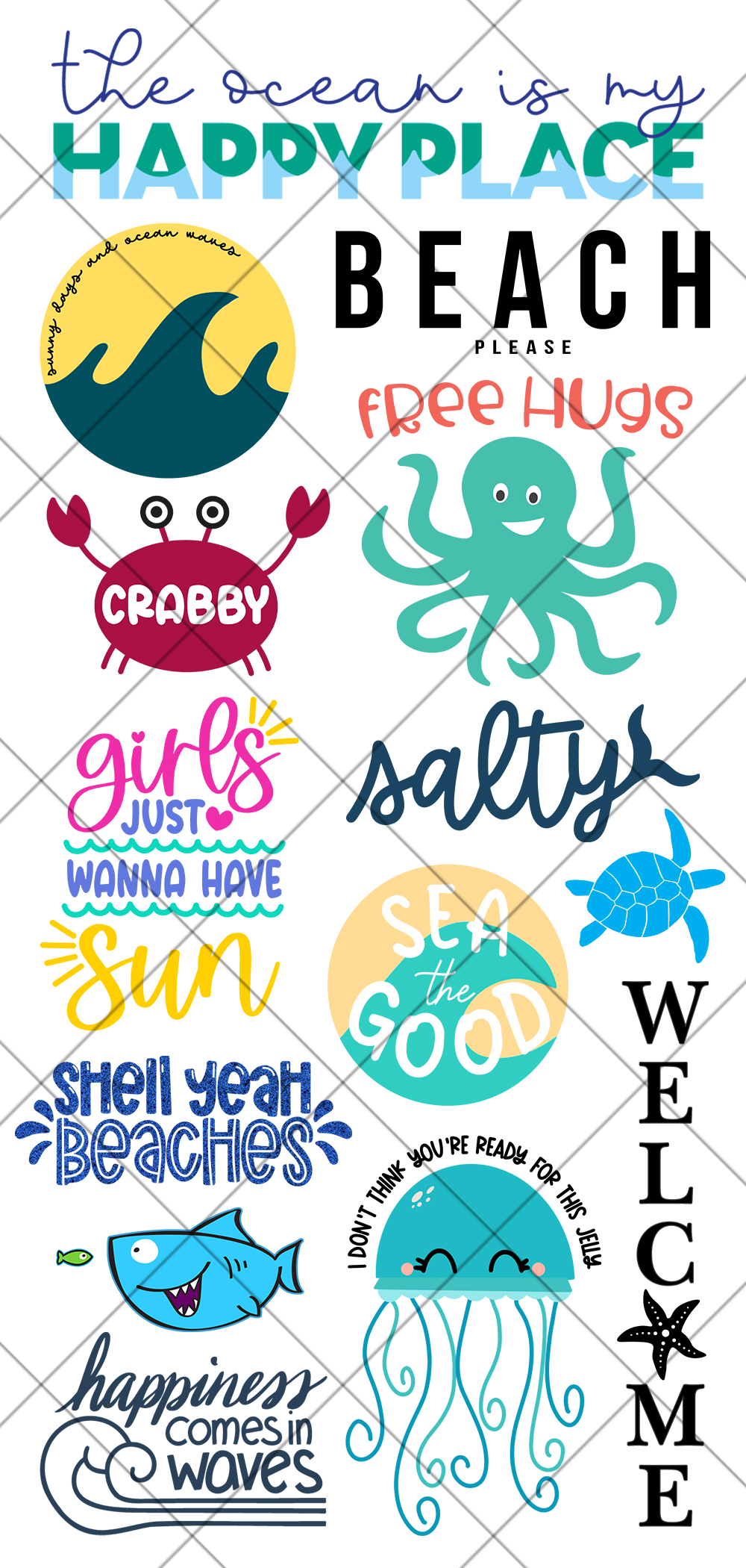 Free The Ocean is My Happy Place SVG File - Pineapple Paper Co.