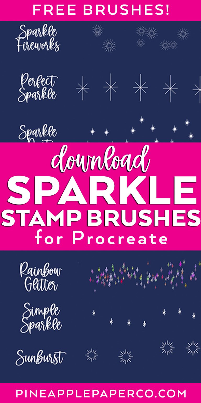 Free Sparkle Procreate Stamps - Pineapple Paper Co.