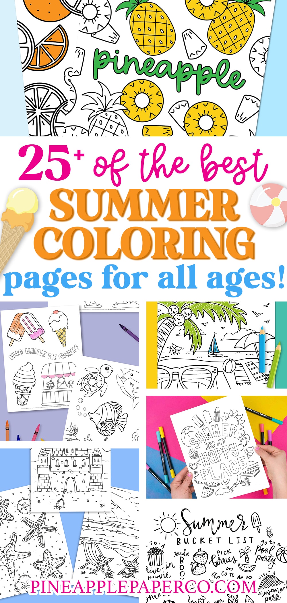 25+ Summer Coloring Pages - Free Printable Coloring Sheets