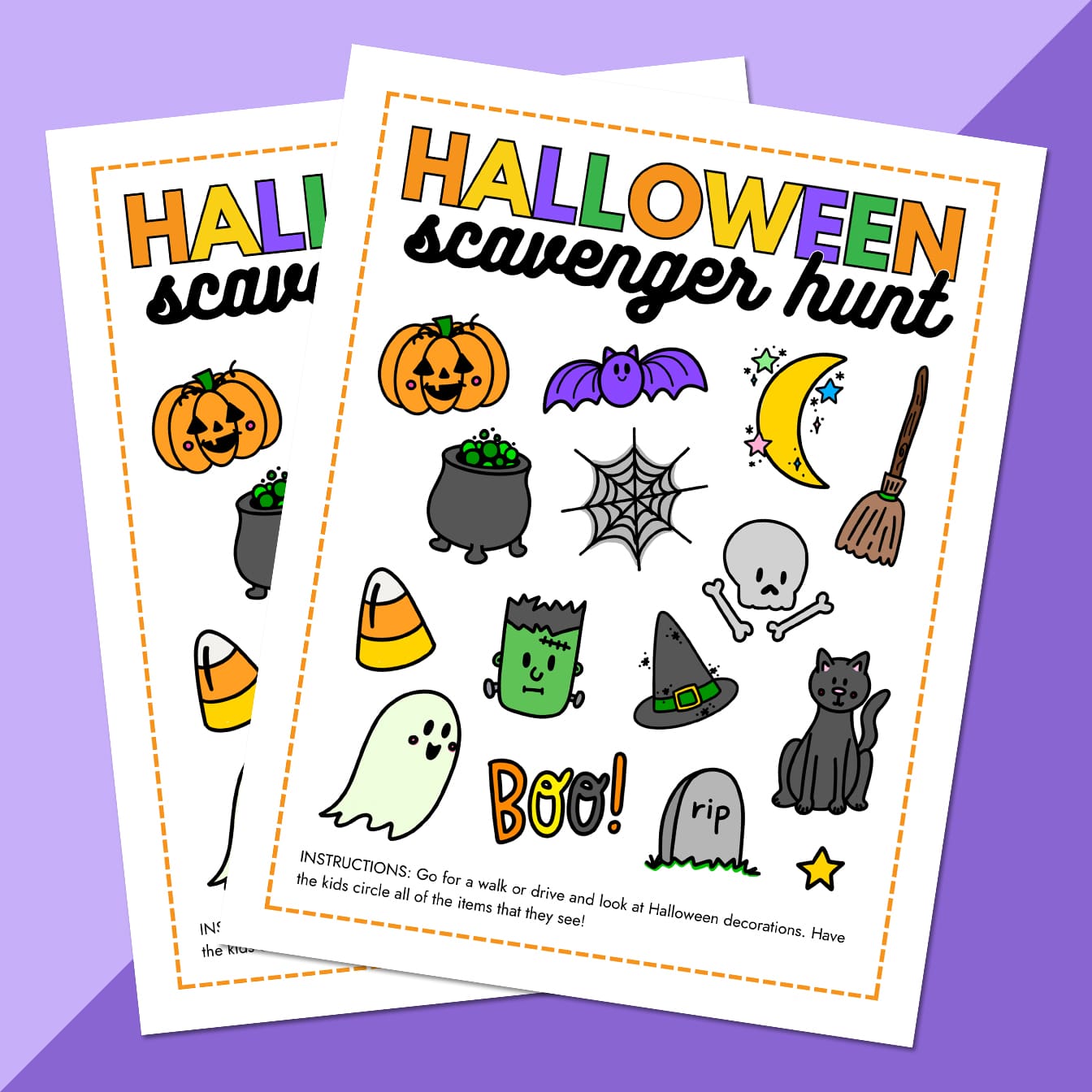 Free Printable Halloween Scavenger Hunt for All Ages - Pineapple Paper Co.