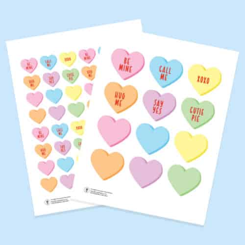 Free Printable Conversation Hearts Sticker Set - Pineapple Paper Co.